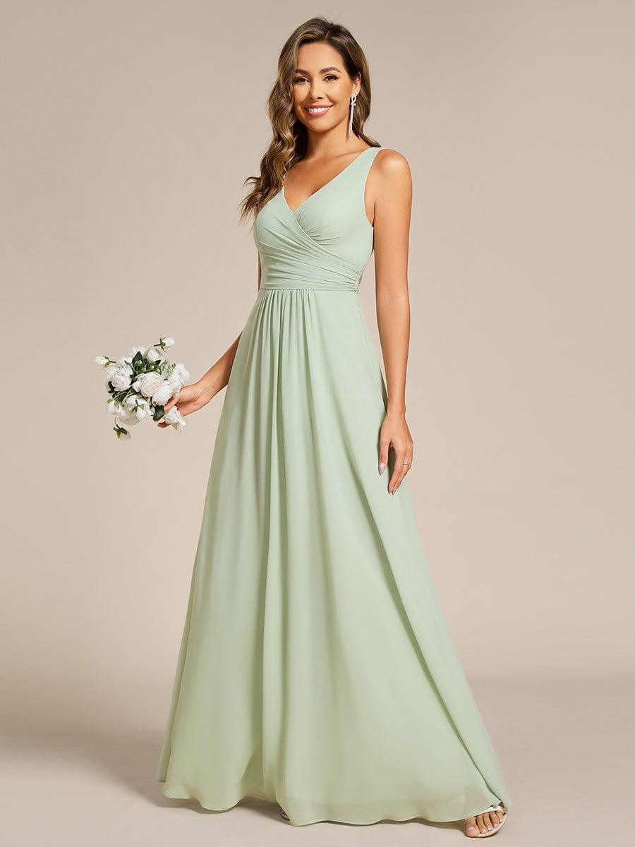 Maxi A-Line Sleeveless Chiffon Bridesmaid Dress for Elegant Occasions - Ever-Pretty UK
