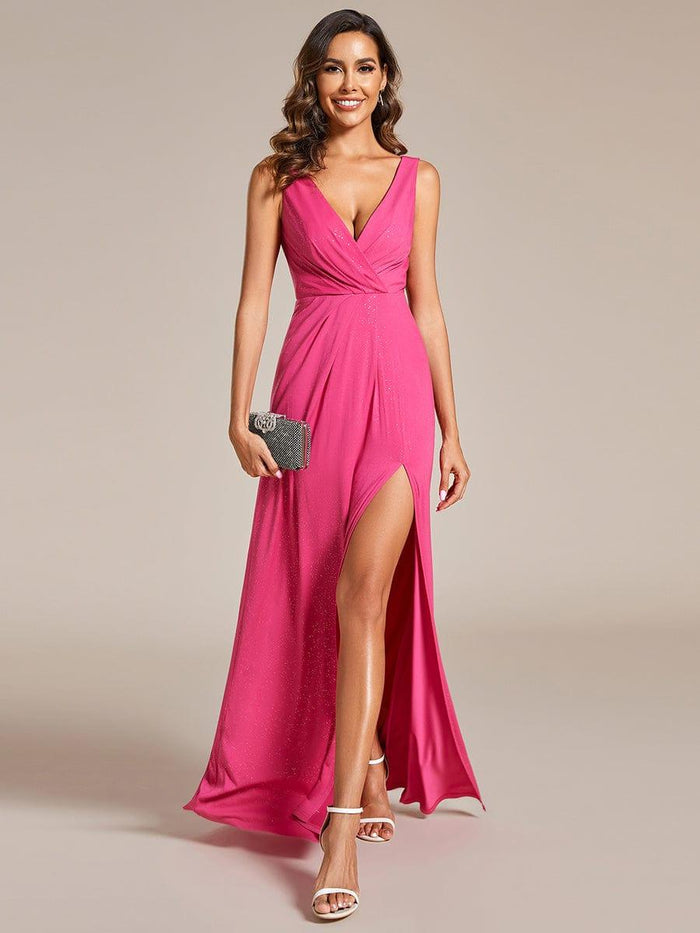 Floor Length Shimmery Evening Dresses with Side Split - Ever-Pretty UK