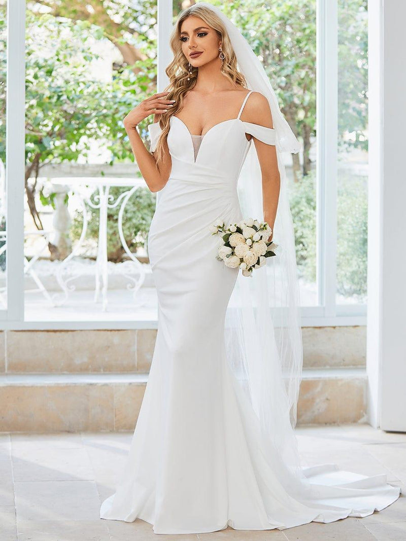 Elegant Off Shoulder Fish Tail Wedding Dress - Ever-Pretty UK