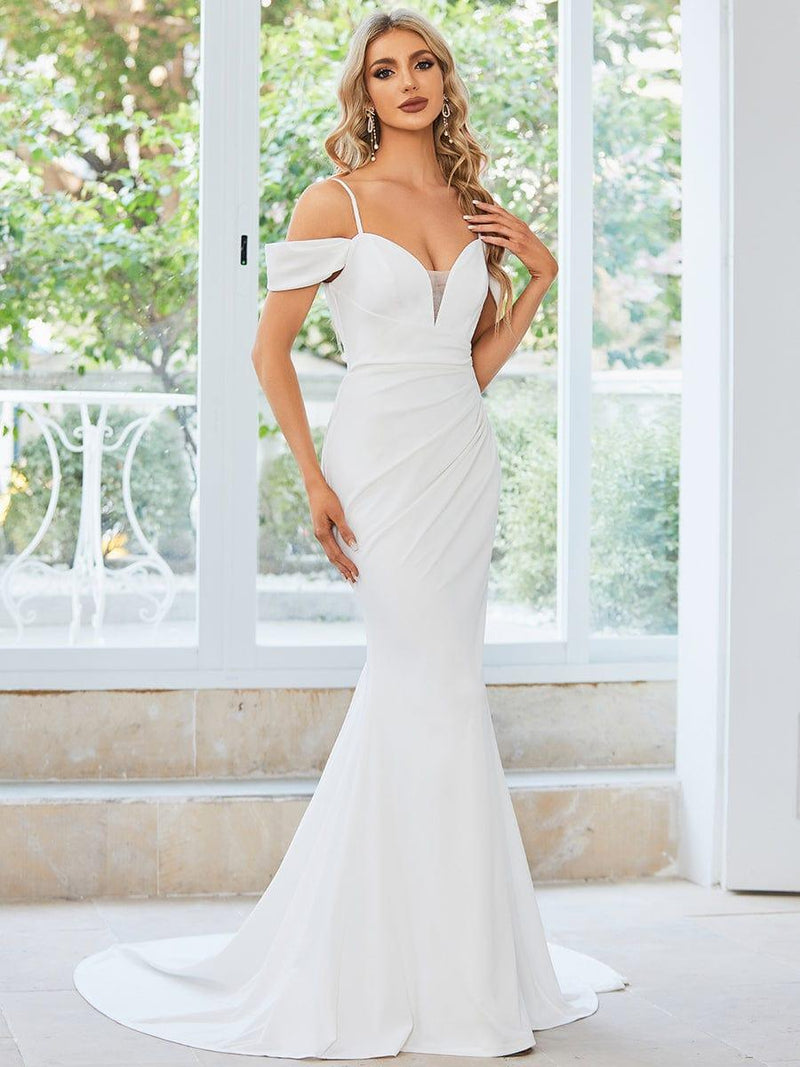 Elegant Off Shoulder Fish Tail Wedding Dress - Ever-Pretty UK